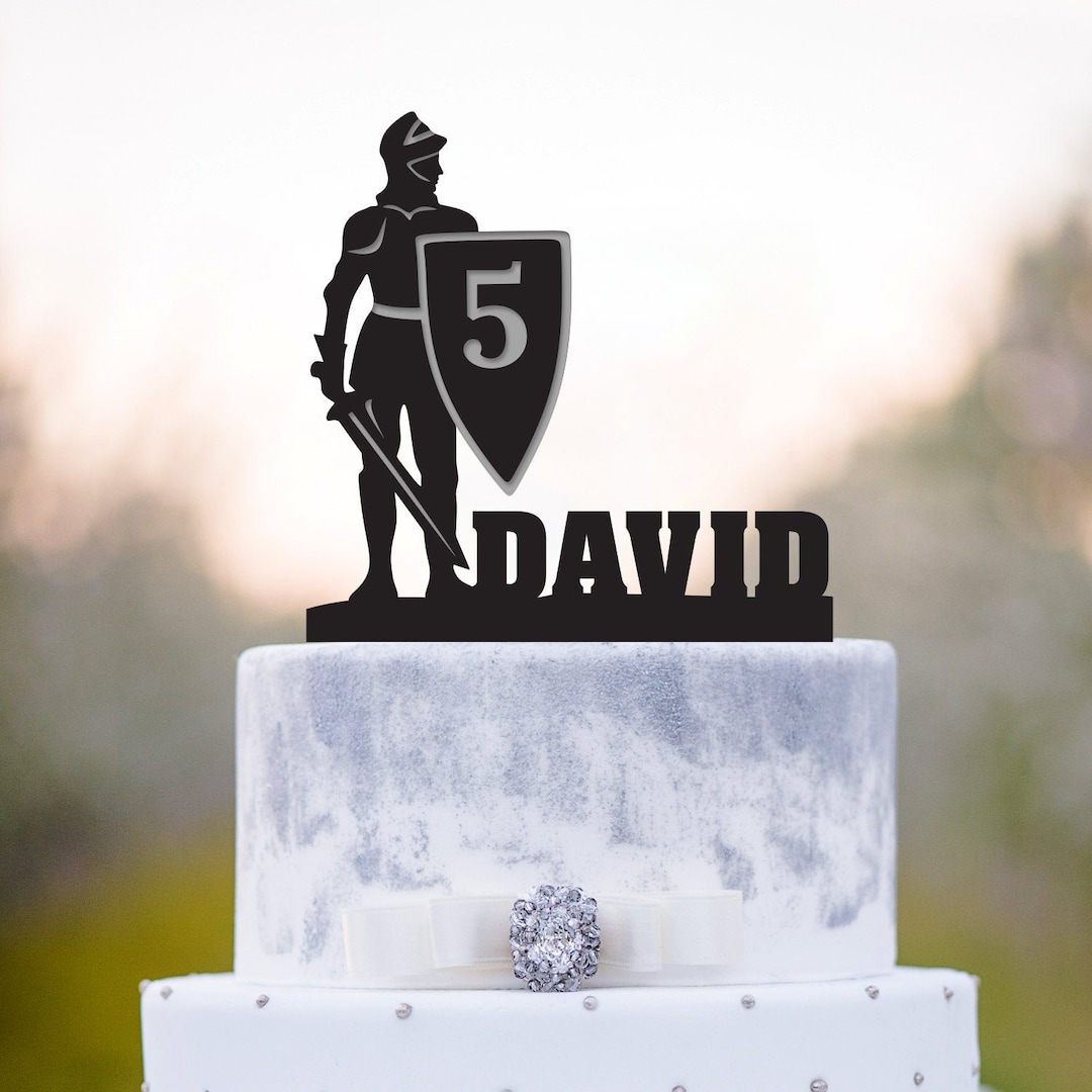 Knight in Armor Birthday Cake Topper,fairy Tale Birthday Knight Cake ...