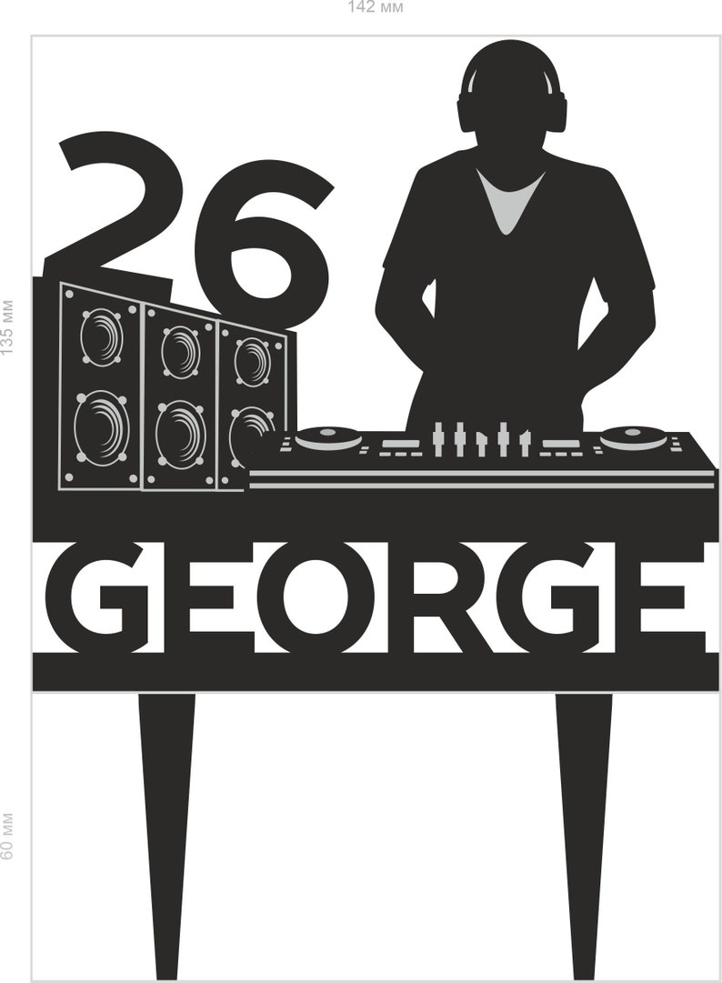 Custom Dj Cake Topper Birthdaydj Theme Birthday Cake - Etsy