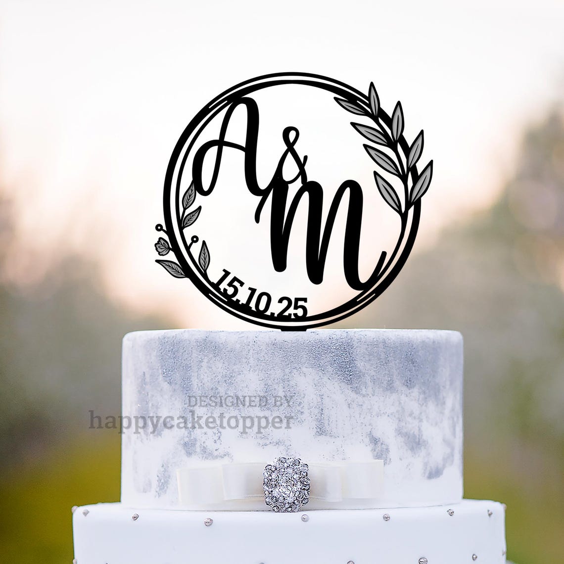 Initials Wedding Cake Topper, Monogram Wedding Cake Topper, Custom ...