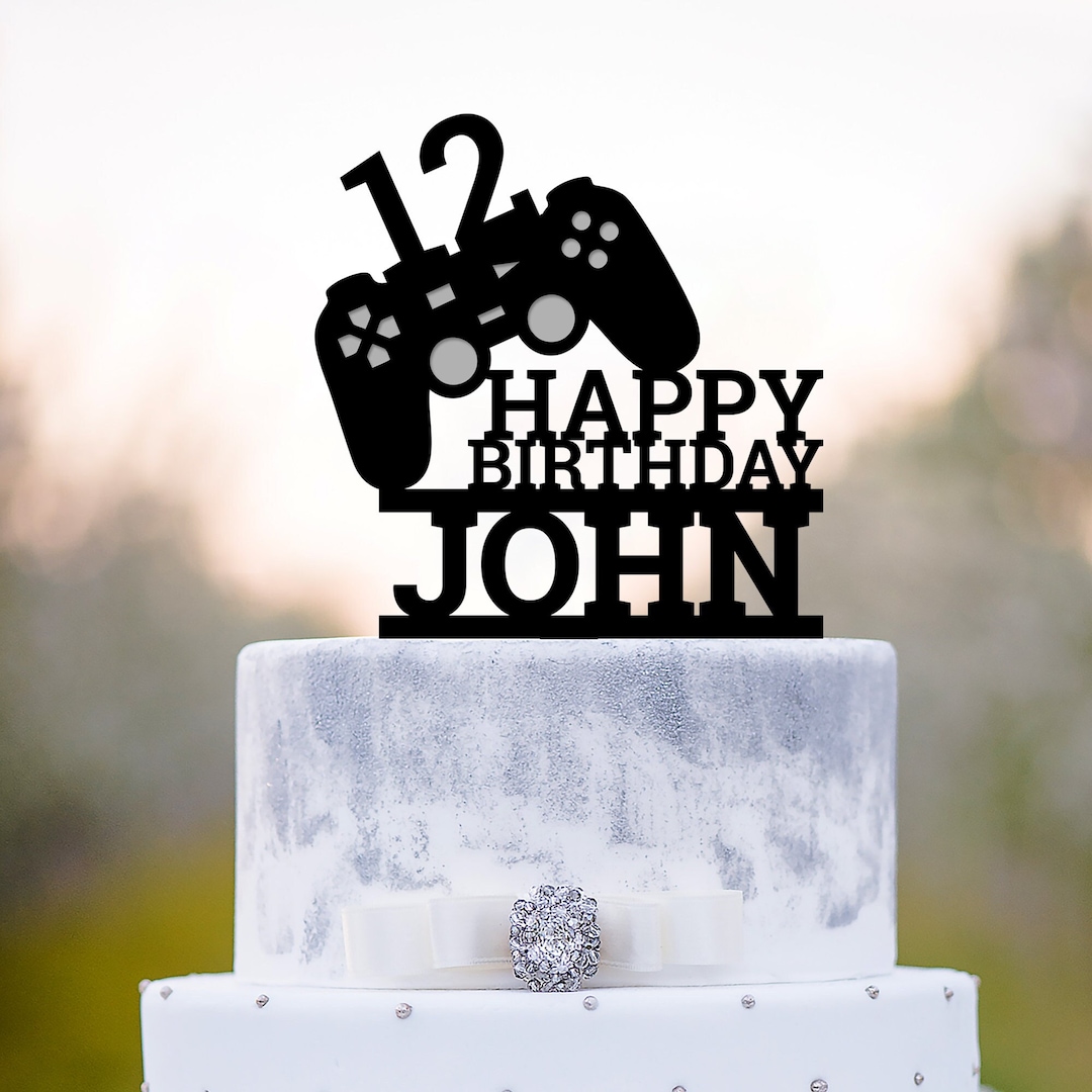 Gamer Birthday Cake Topper, Game Controller Birthday Cake Topper, Video ...