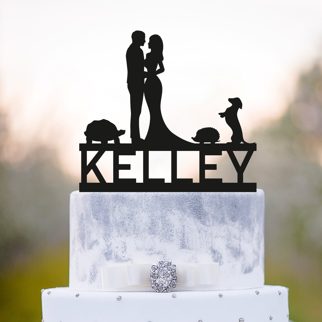 Custom Wedding Animal Cake Topper With Dachshund Dog Hedgehog - Etsy