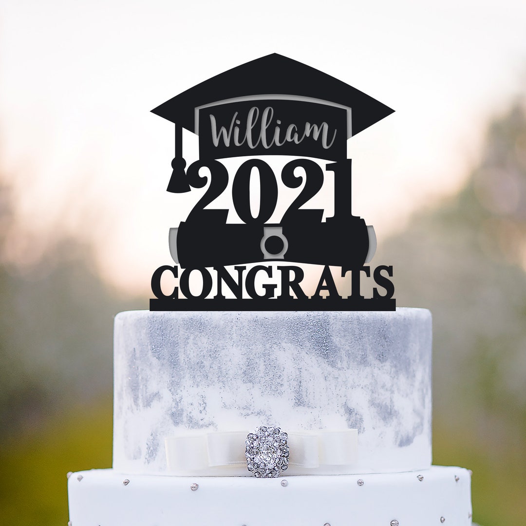 Personalized Graduation Party Cake Topper,congrats Name Cake Topper ...