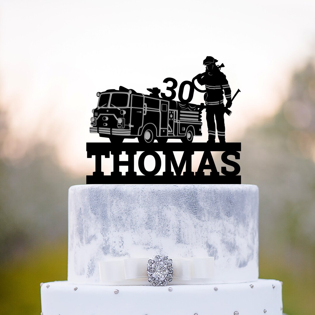 Fireman Birthday Cake Topper, Firefighter Cake Topper, Birthday Cake ...