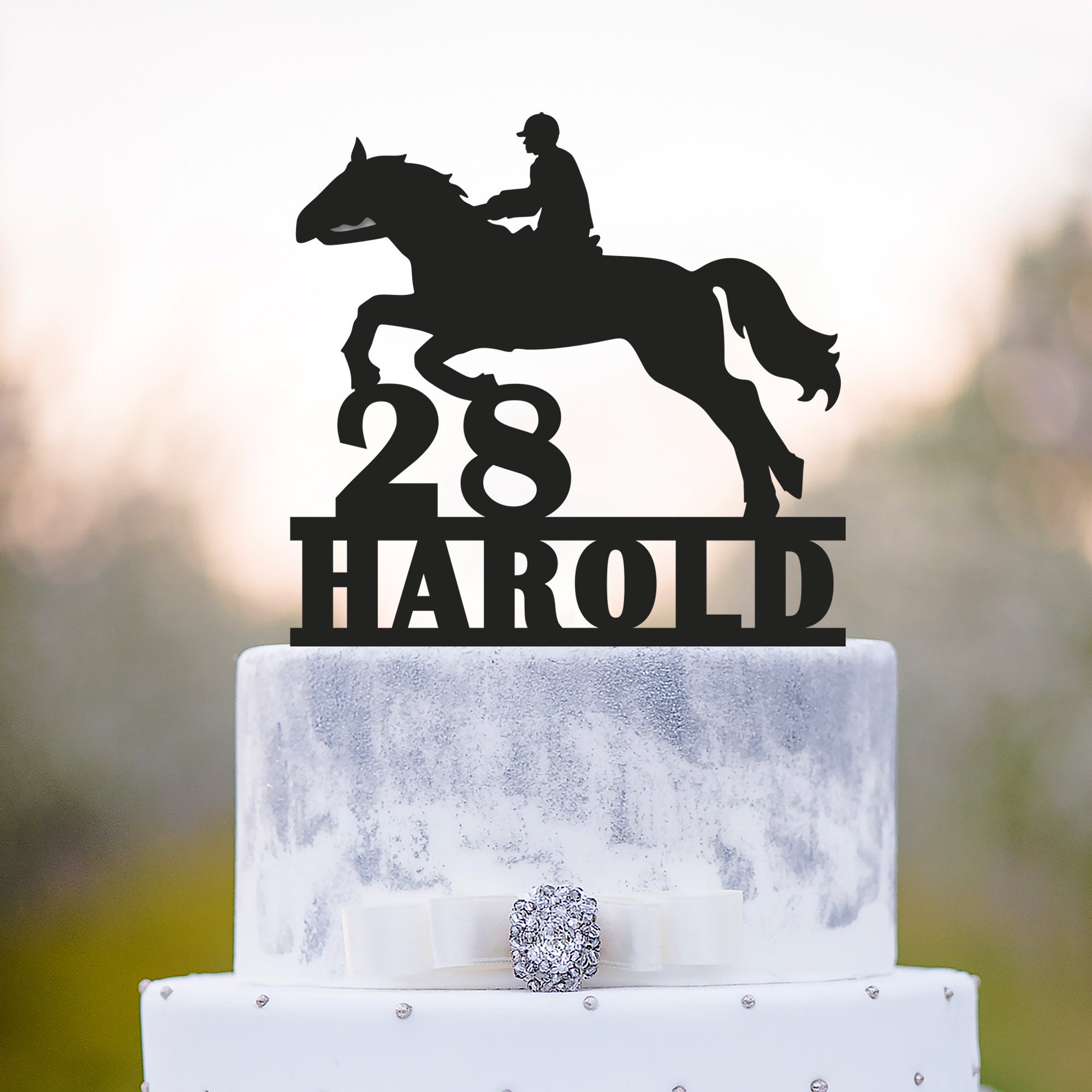 Custom horse cake topper birthdayhorseback riding birthday | Etsy