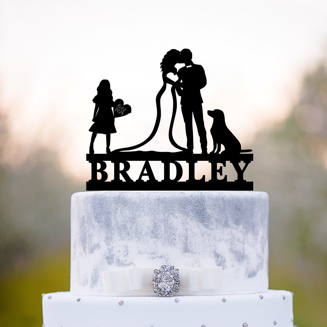 Family Wedding Cake Topper, Couple Cake Topper With Kid, Family Cake ...