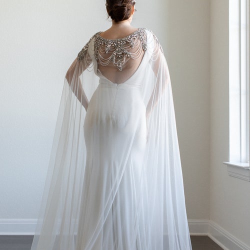BEADED BRIDAL CAPE Wedding Day Cloak Bridal Cover Up Crystal - Etsy