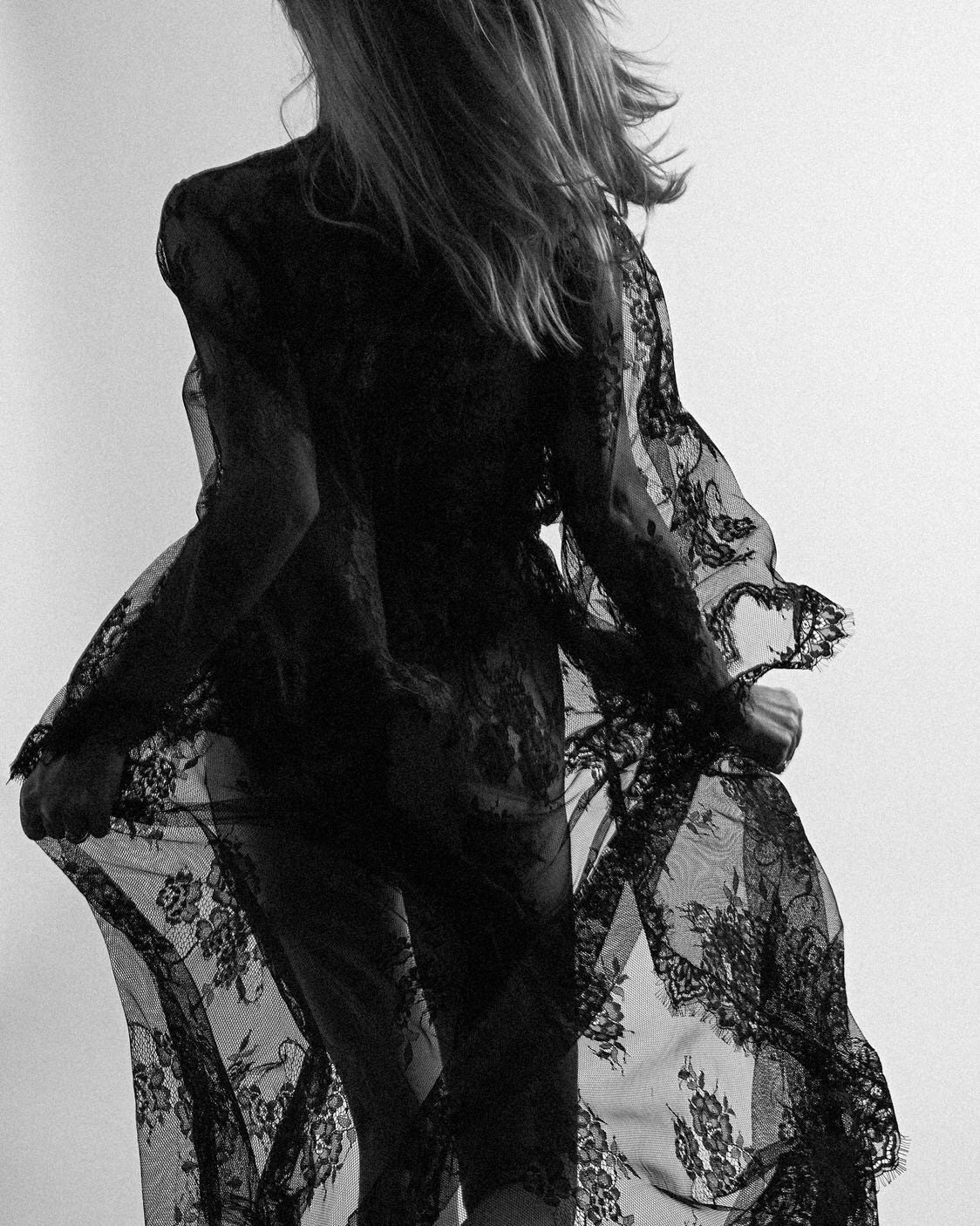 Black Lace Robe For Boudoir Photo Shoot Sheer Lingerie Bridal Etsy