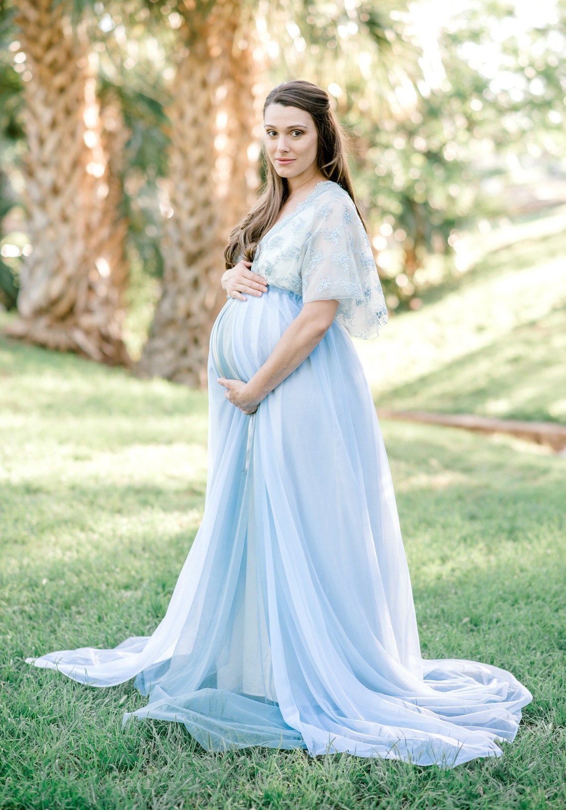 TULLE MATERNITY ROBE for maternity photo shoot Mother to Be | Etsy