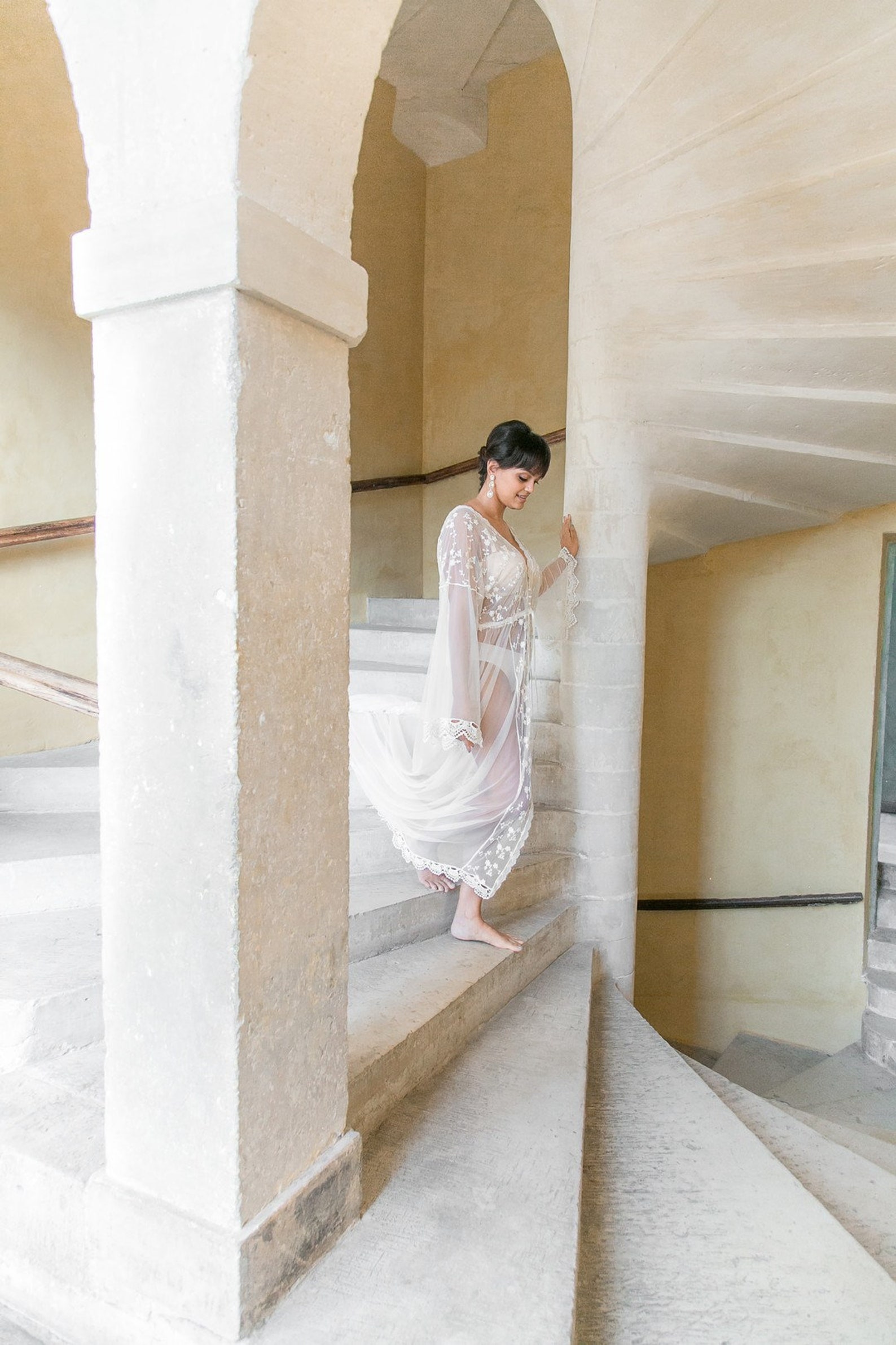 VINTAGE LACE BRIDAL Robe for Wedding Day Boudoir Photo Shoot - Etsy