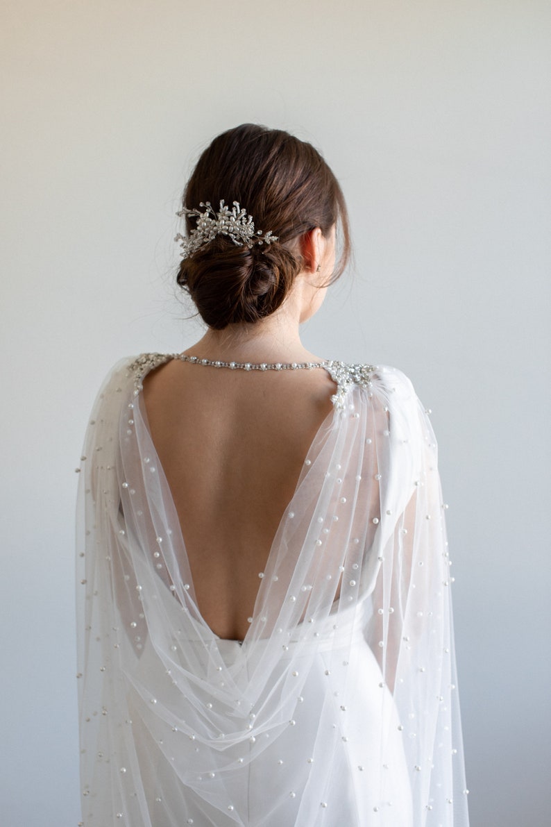 BEADED BRIDAL CAPE Wedding Day Cloak, Bridal Cover Up, Crystal ...