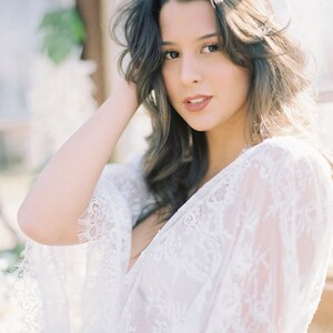 LACE BRIDAL ROBE for Wedding Day, Boudoir Photo Shoot, Lace Robe With ...