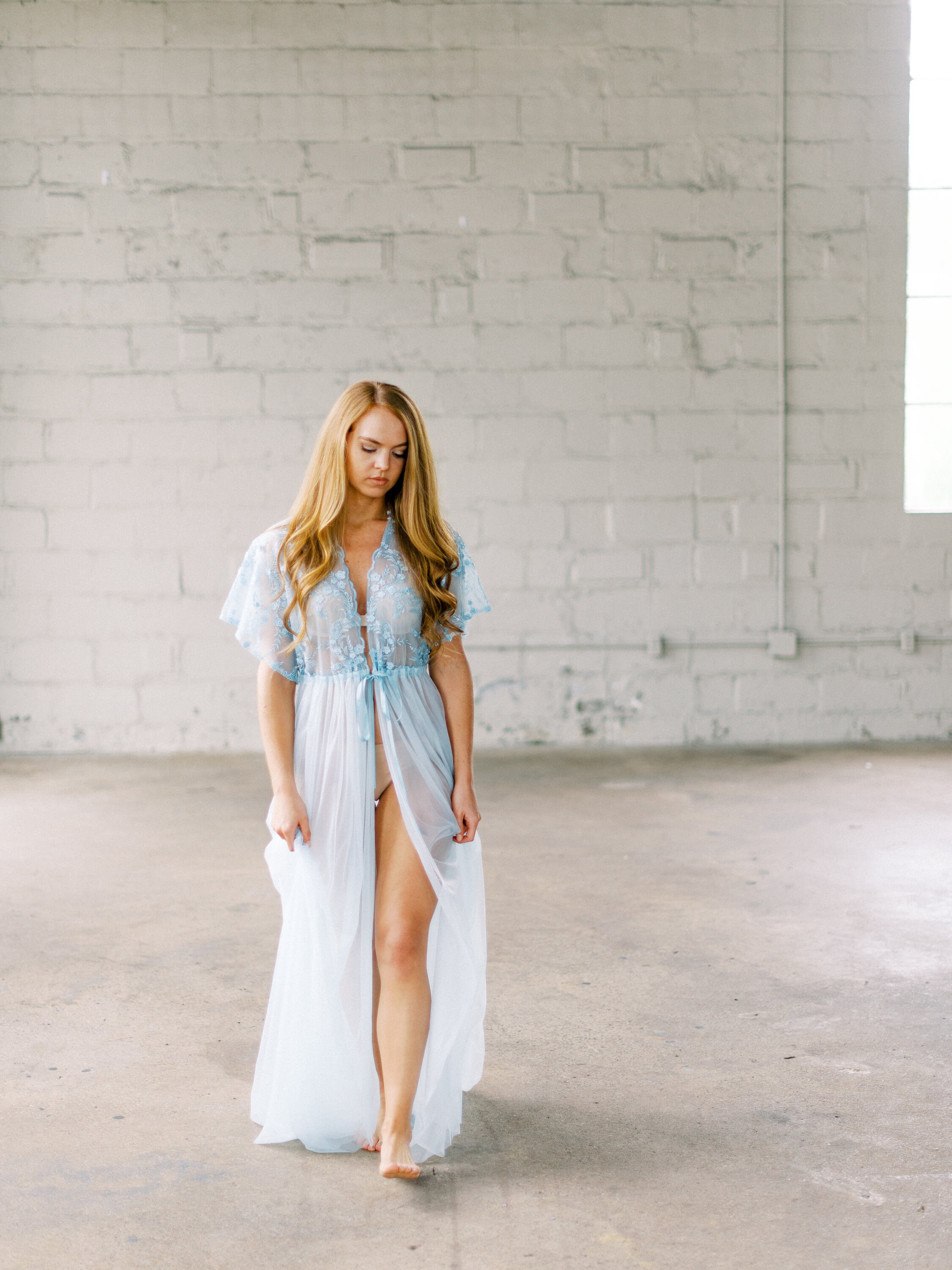 AQUA BRIDAL ROBE for wedding day boudoir photo shoot | Etsy