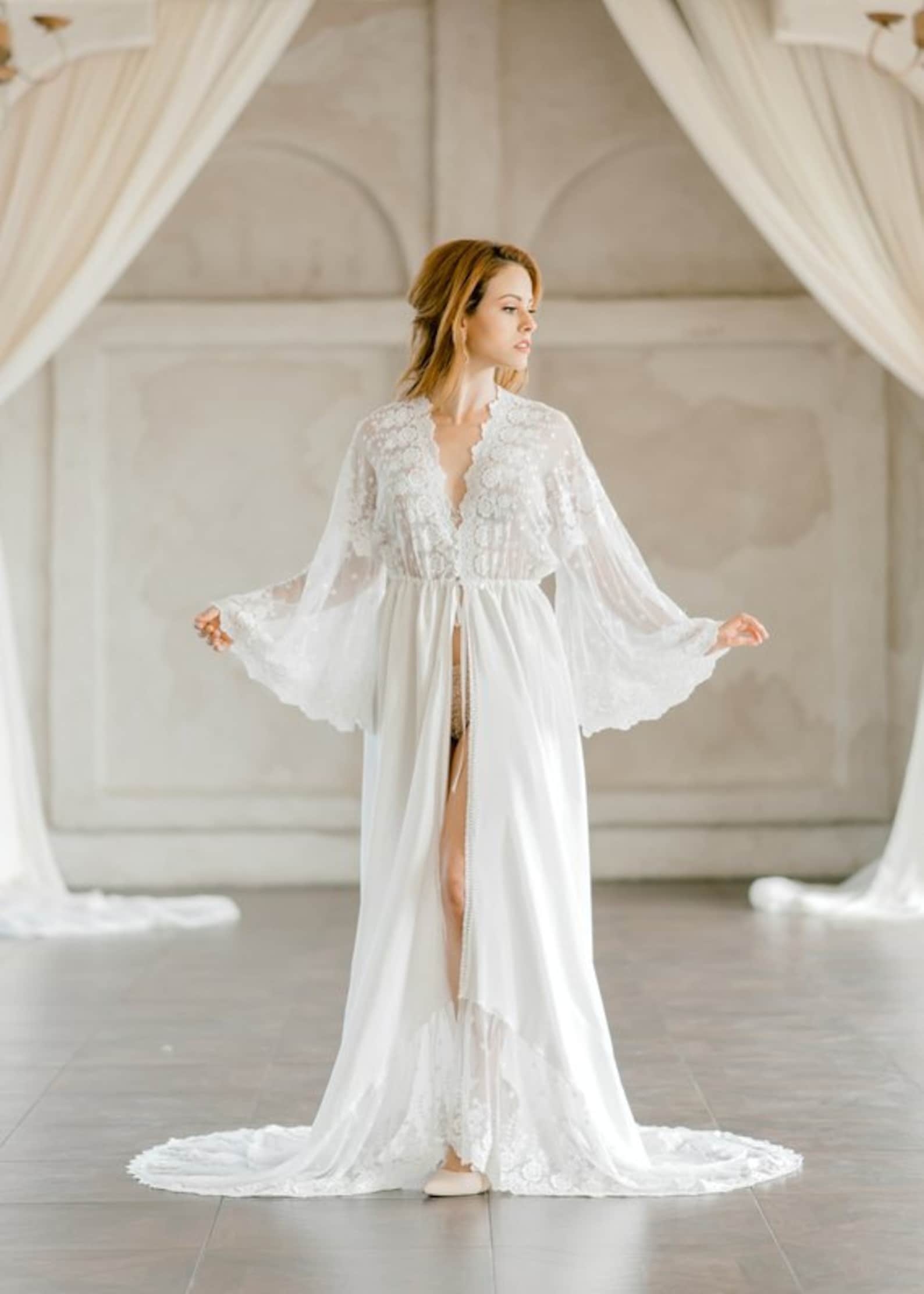 SATIN BRIDAL ROBE for Wedding Day Bridal Boudoir Photo Shoot - Etsy