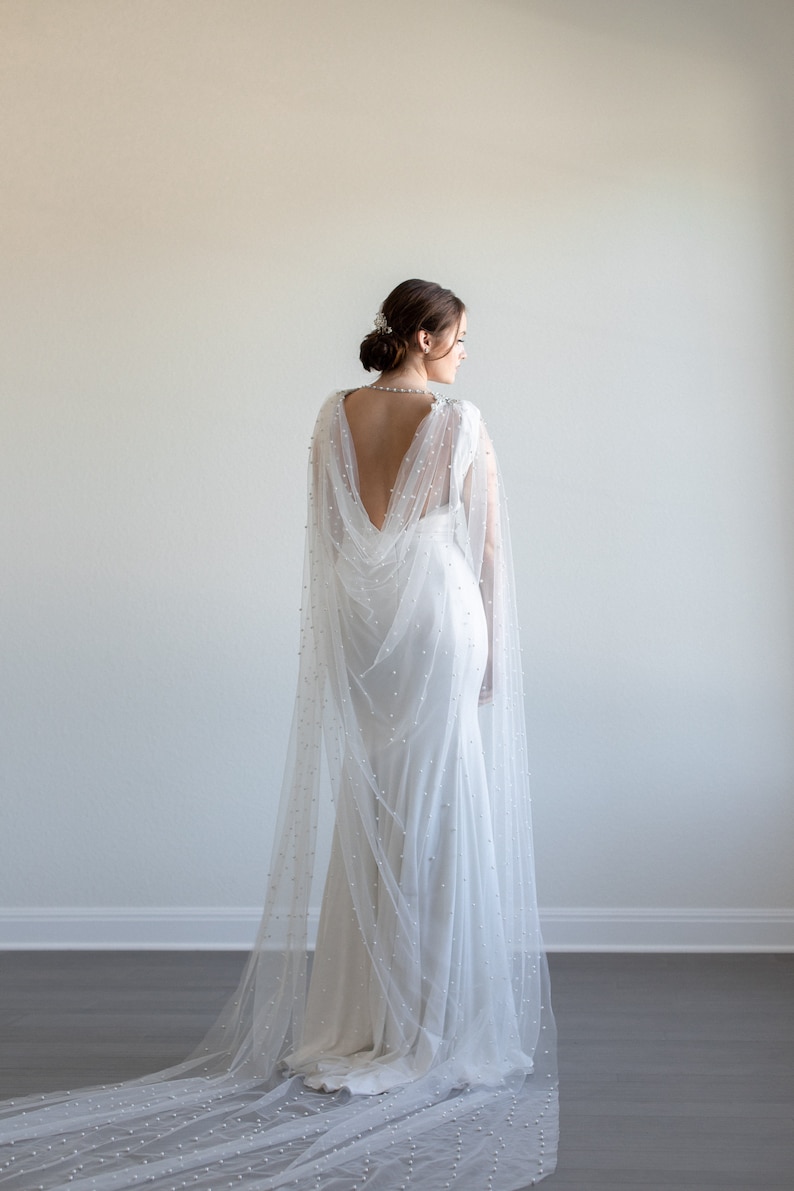 BEADED BRIDAL CAPE Wedding Day Cloak, Bridal Cover Up, Crystal ...