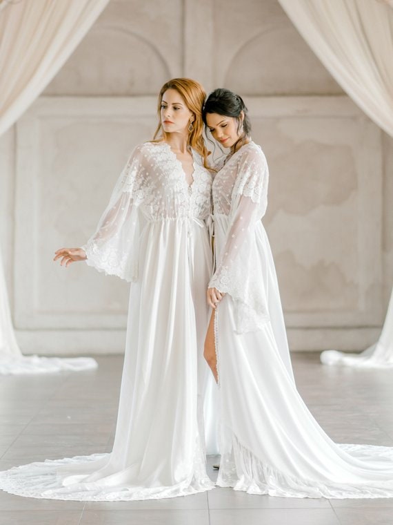 SATIN BRIDAL ROBE for Wedding Day Bridal Boudoir Photo Shoot - Etsy