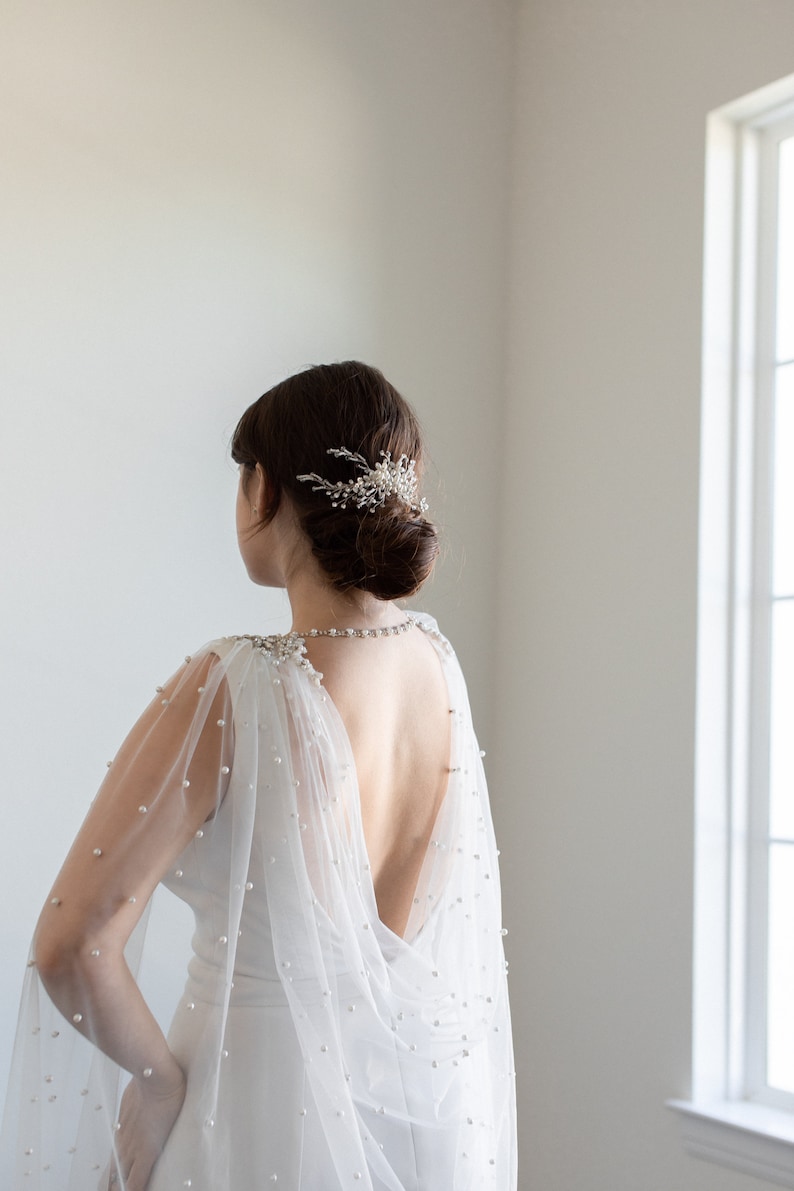 BEADED BRIDAL CAPE Wedding Day Cloak, Bridal Cover Up, Crystal ...