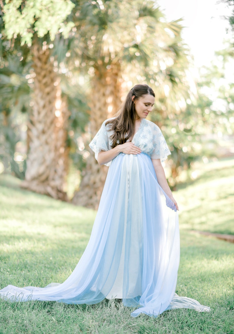 TULLE MATERNITY ROBE for maternity photo shoot Mother to Be | Etsy