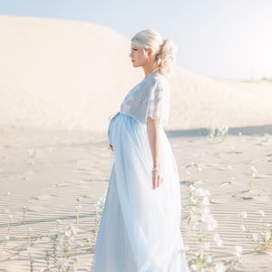 TULLE MATERNITY ROBE for Maternity Photo Shoot, Mother to Be Gown for ...