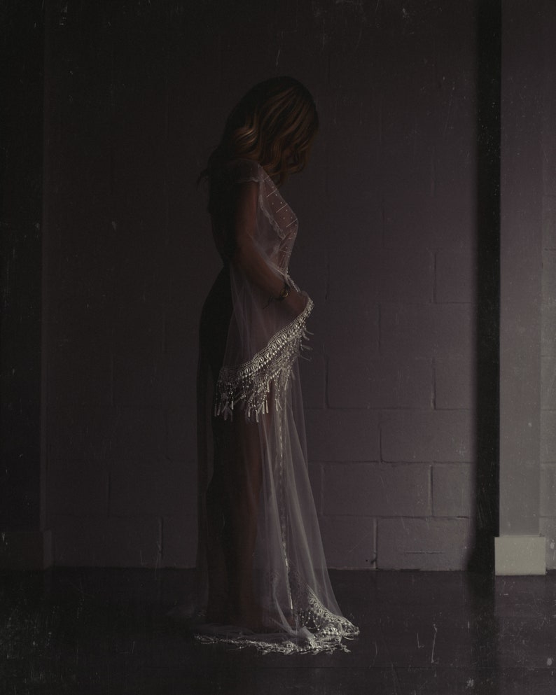 WHITE LACE ROBE for Boudoir Photo Shoot Fringy Robe Sexy - Etsy