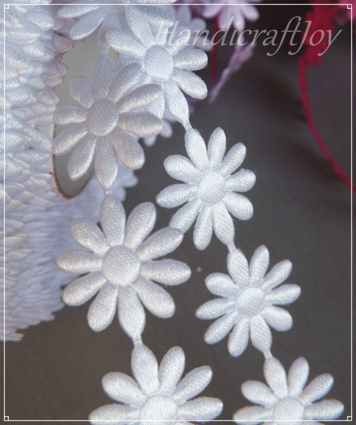 Daisy Flowers Trim Satin Lace Ribbon CRAFTS - Etsy