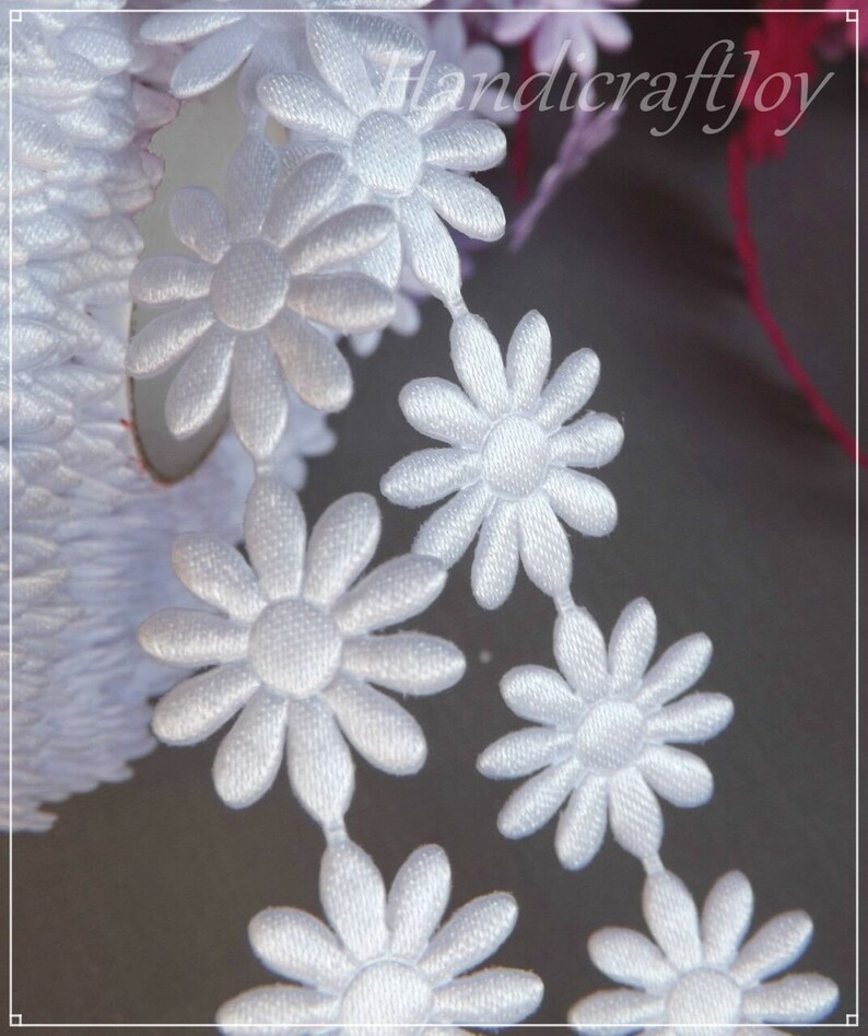 Daisy Flowers Trim Satin Lace Ribbon CRAFTS - Etsy
