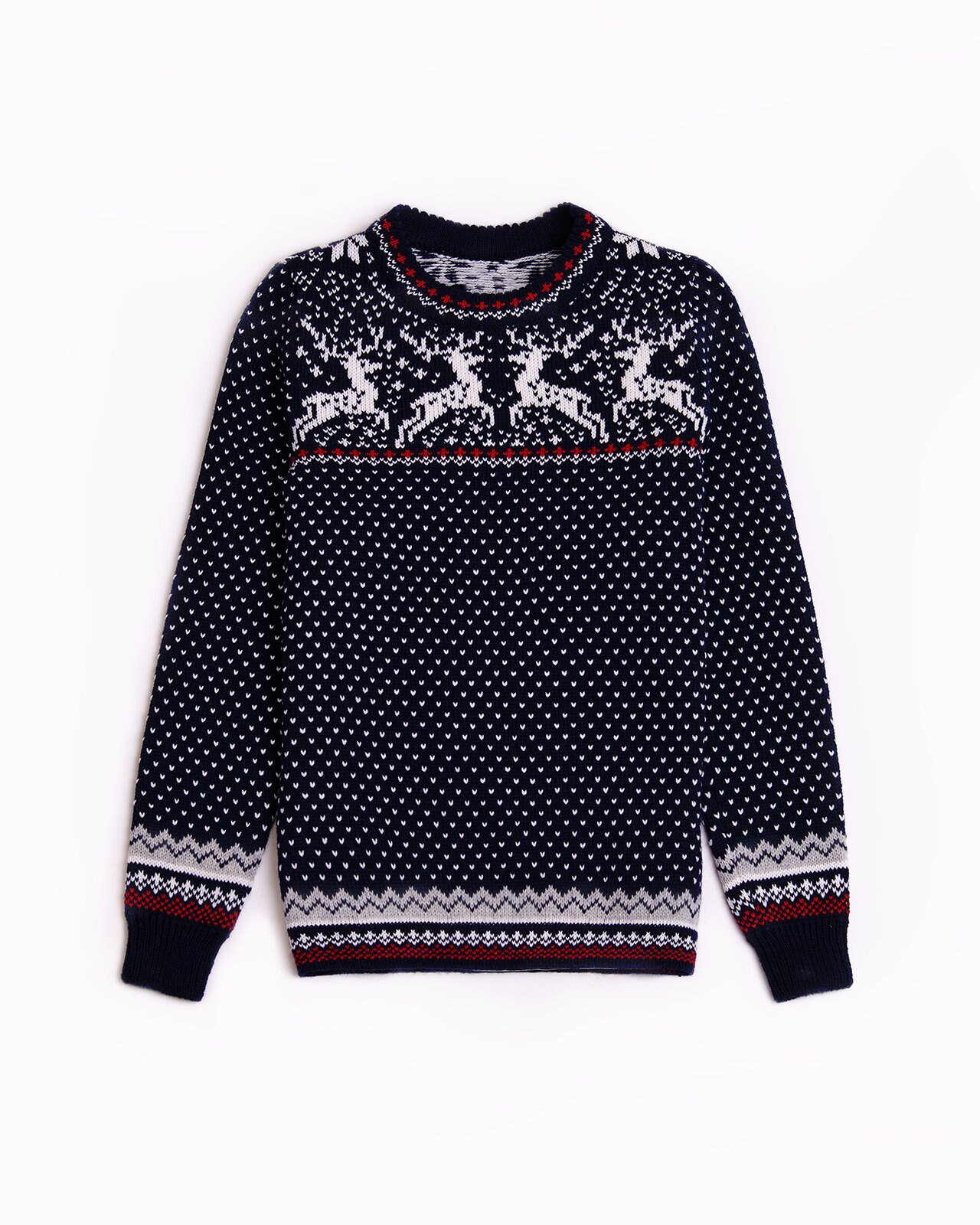 Wool Christmas Sweater for Women, Knitted Sweater With Reindeers ...