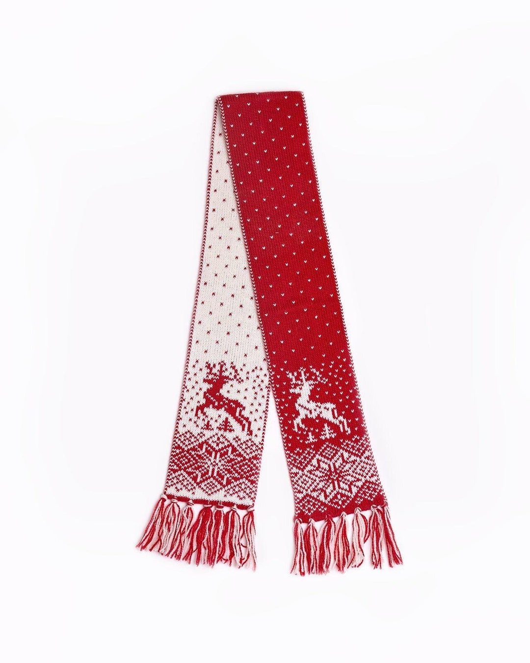 Kids Wool Reindeer Scarf: Knitted Scandinavian Winter Scarf - Etsy