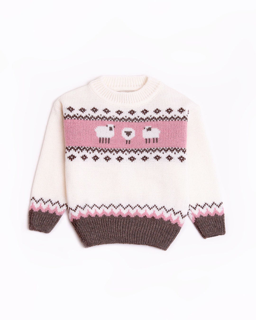 Wool Kid's Sweater: Sheep Jacquard, Virgin Wool - Etsy
