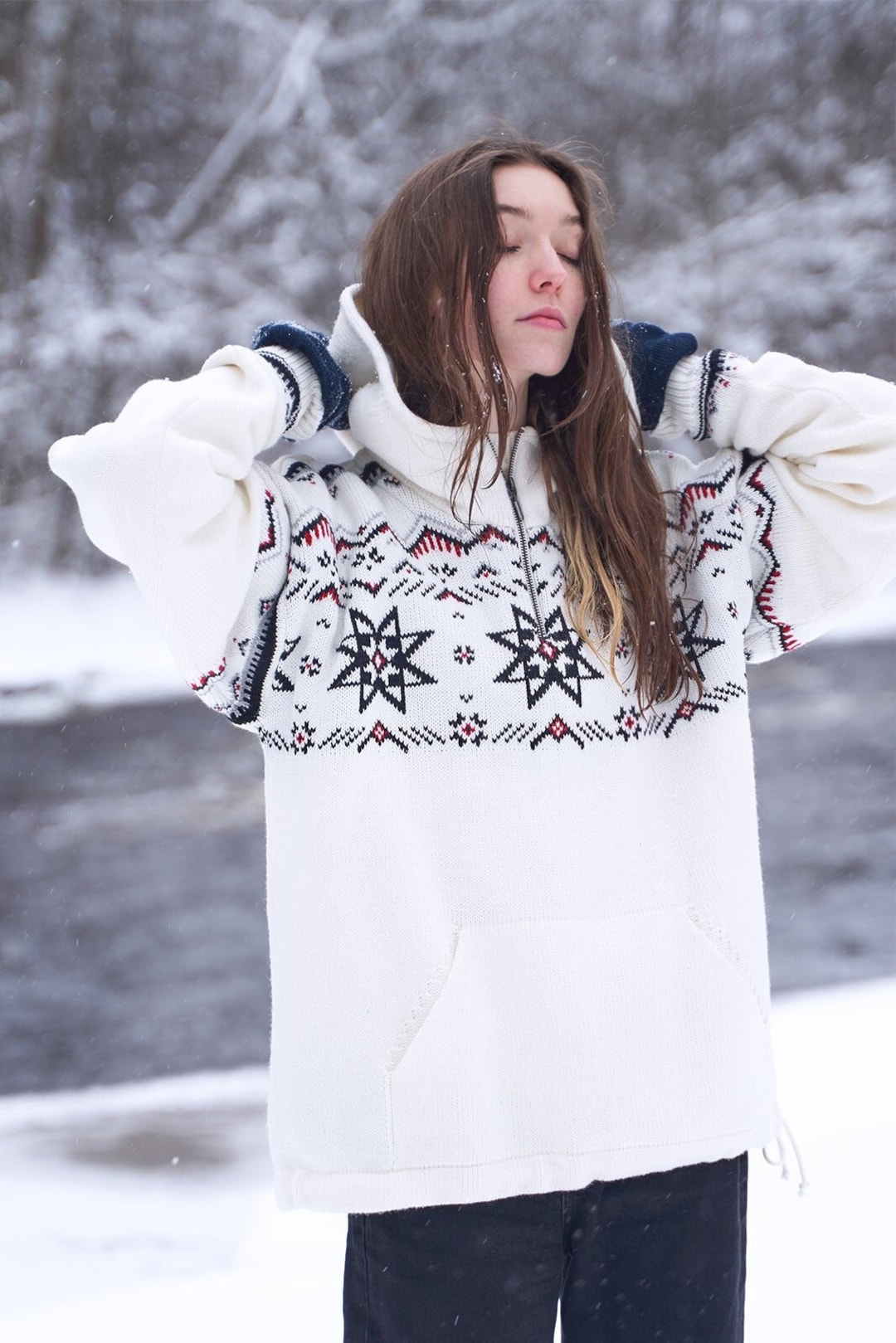 Wool Hoodie Unisex, Wool Knit Hoodie With Ornament - Etsy