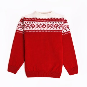 Wool Sweater for Men, Men's Crew Neck Sweater, Nordic Sweater, Knitted ...