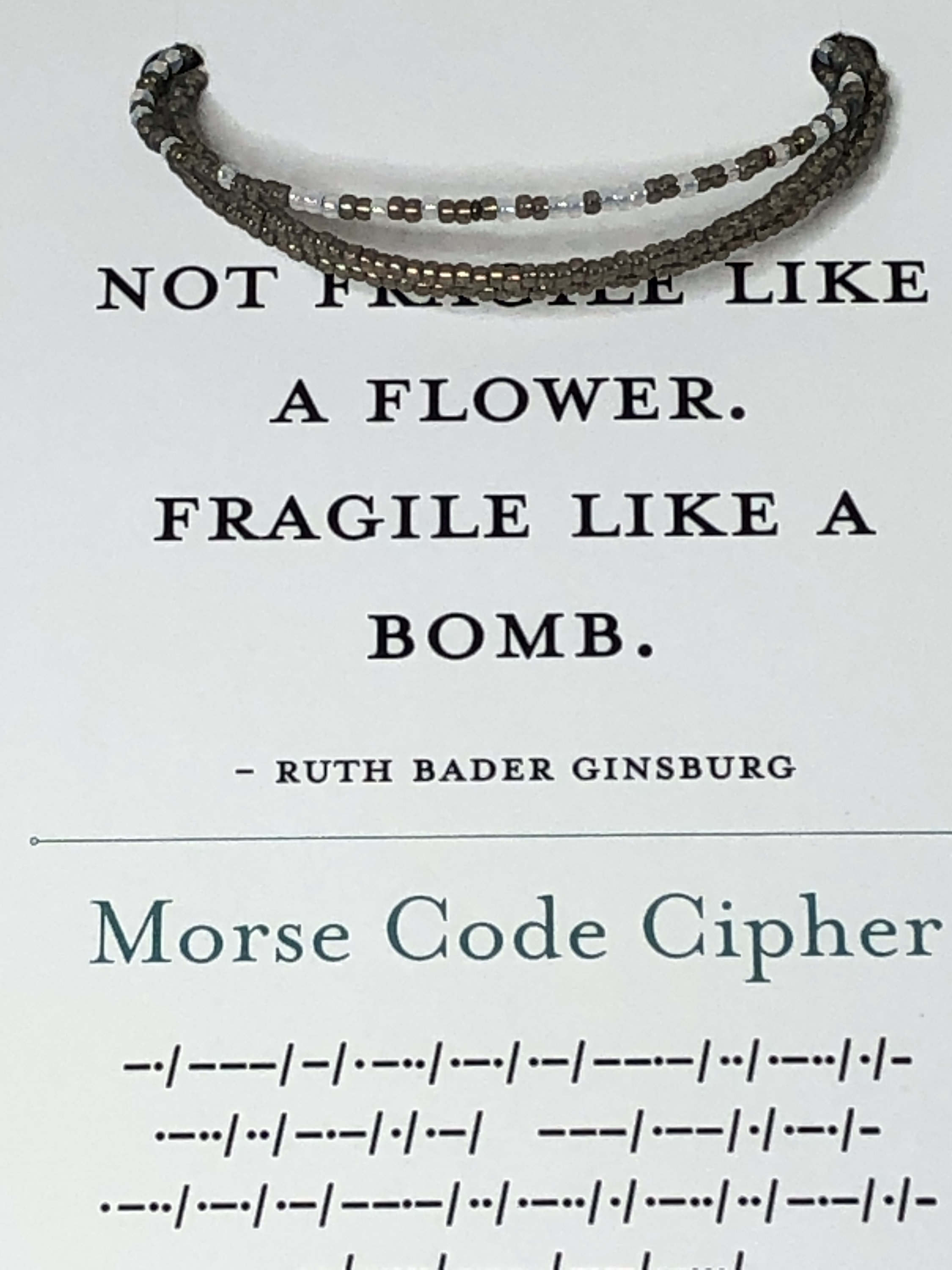 RBG Fragile Quote in Morse Code Wrap Bracelet/necklace - Etsy