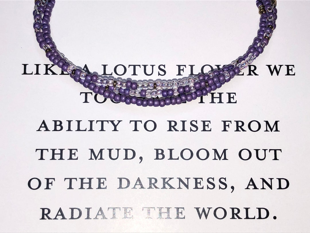 Lotus Flower Morse Code Wrap Bracelet/necklace - Etsy
