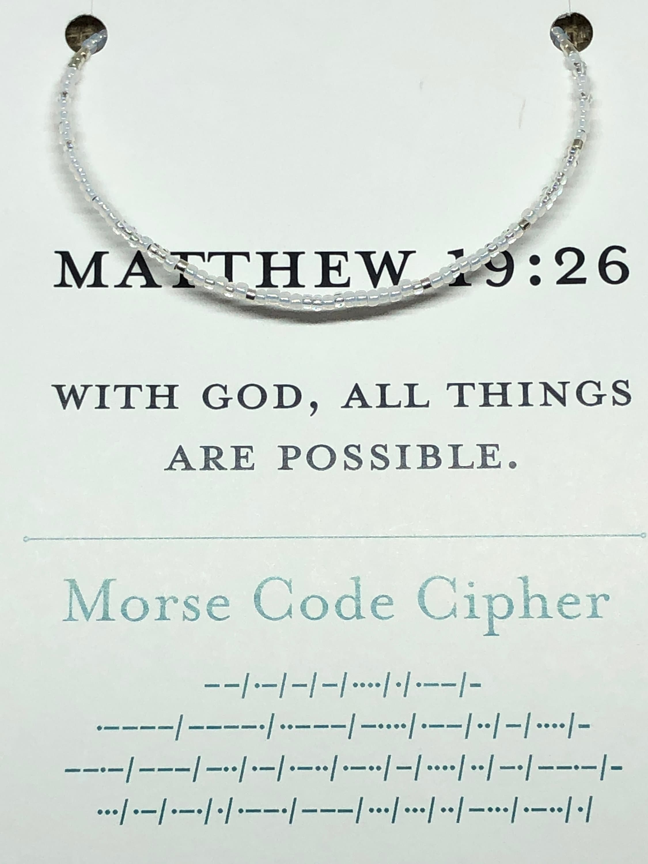 Matthew 19:26 Morse Code Bracelet - Etsy UK