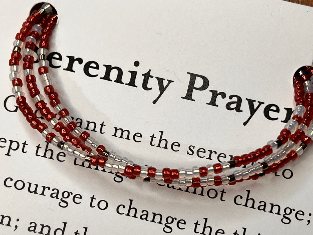 Serenity Prayer Morse Code Wrap Bracelet Crimson and White - Etsy