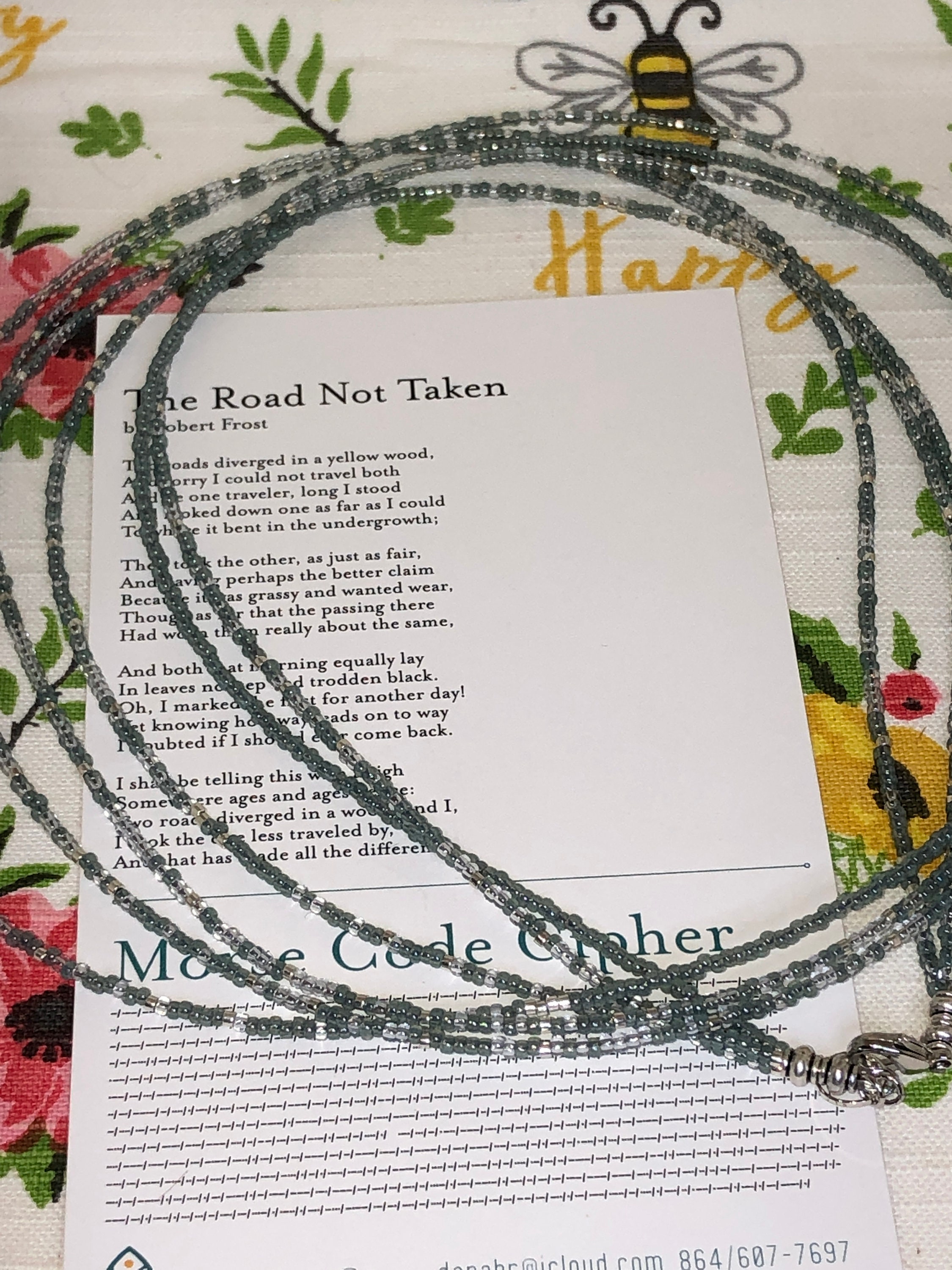 The Road Not Taken by R. Frost Morse Code Necklace - Etsy