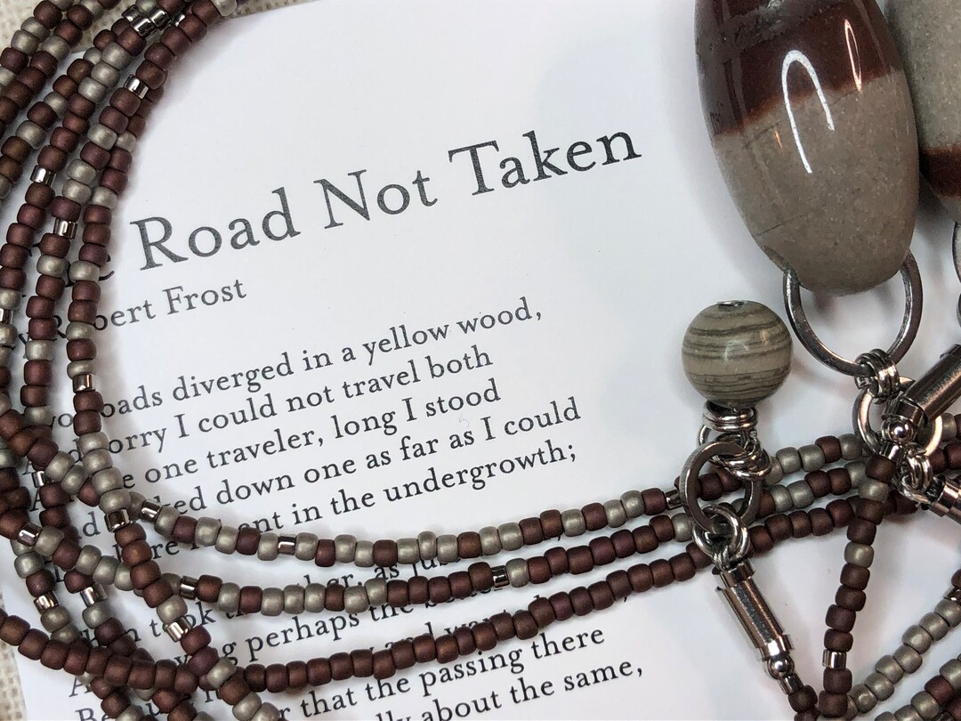 The Road Not Taken by R. Frost Morse Code Lariat Necklace With - Etsy