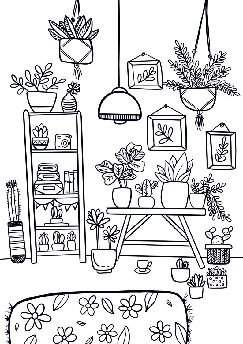 Home Colouring Sheet // Printable // Digital Illustration - Etsy