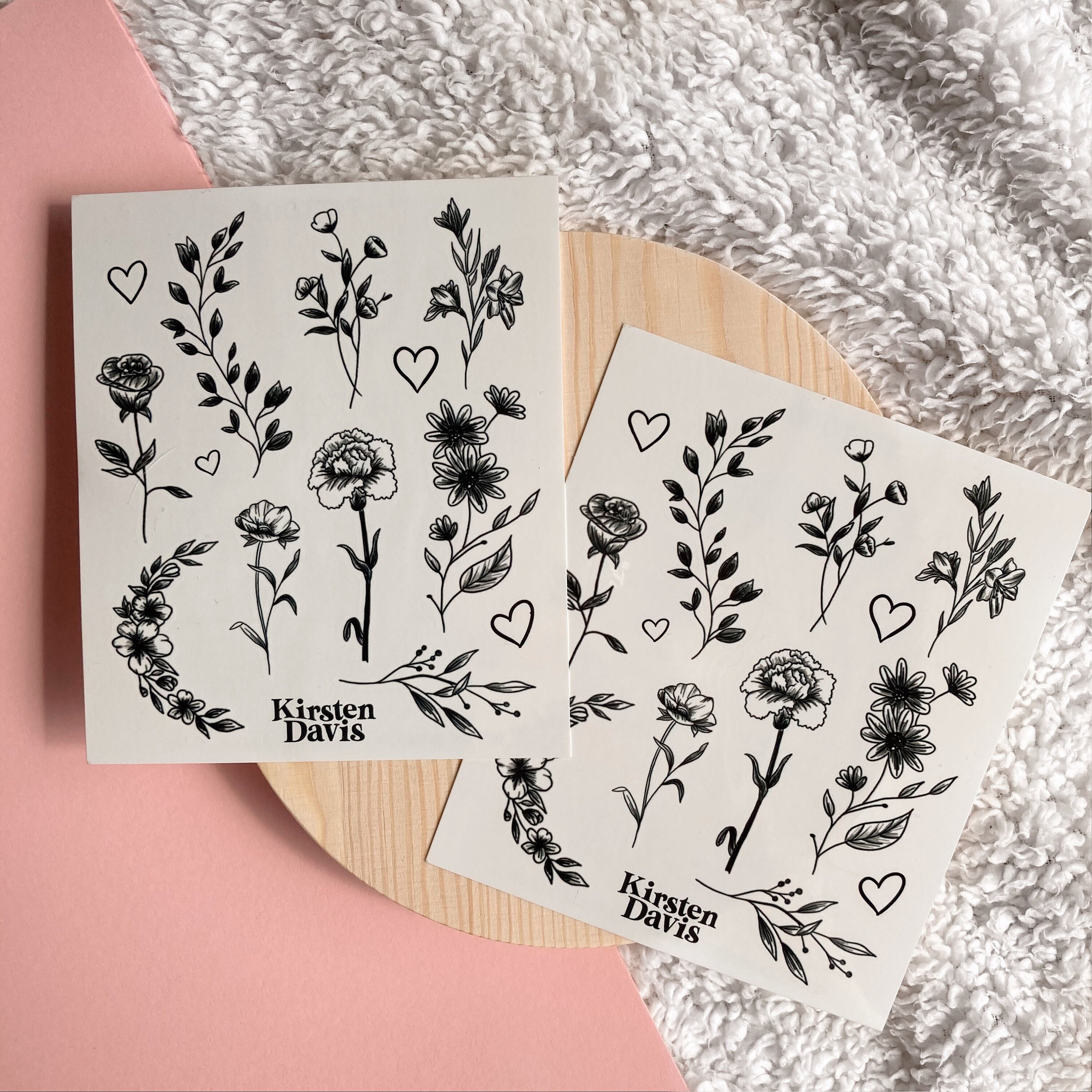 Floral Temporary Tattoo Sheet // 13 Designs // Botanical | Etsy