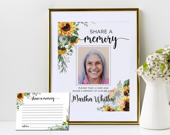 Printable Share a Memory Funeral Sign Template - Etsy