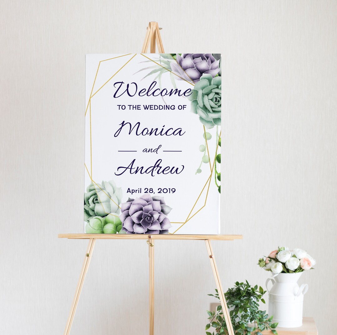 Succulent Wedding Welcome Sign Template, Boho Wedding Decor, Multiple ...