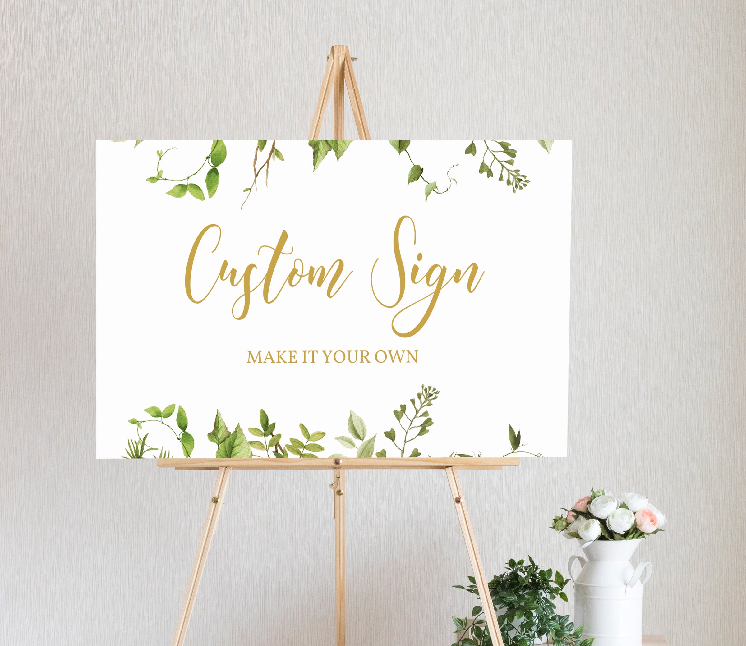 Greenery Custom Signs Template-boho Wedding Sign-greenery - Etsy