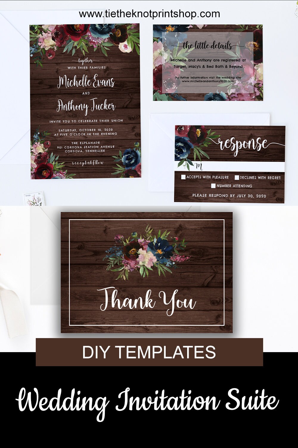 Rustic Wedding Invitation Set-barn Wood Wedding Invite - Etsy