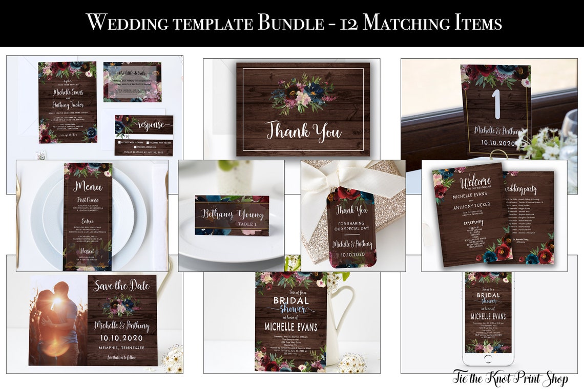 Rustic Wedding Invitation Set-barn Wood Wedding Invite - Etsy