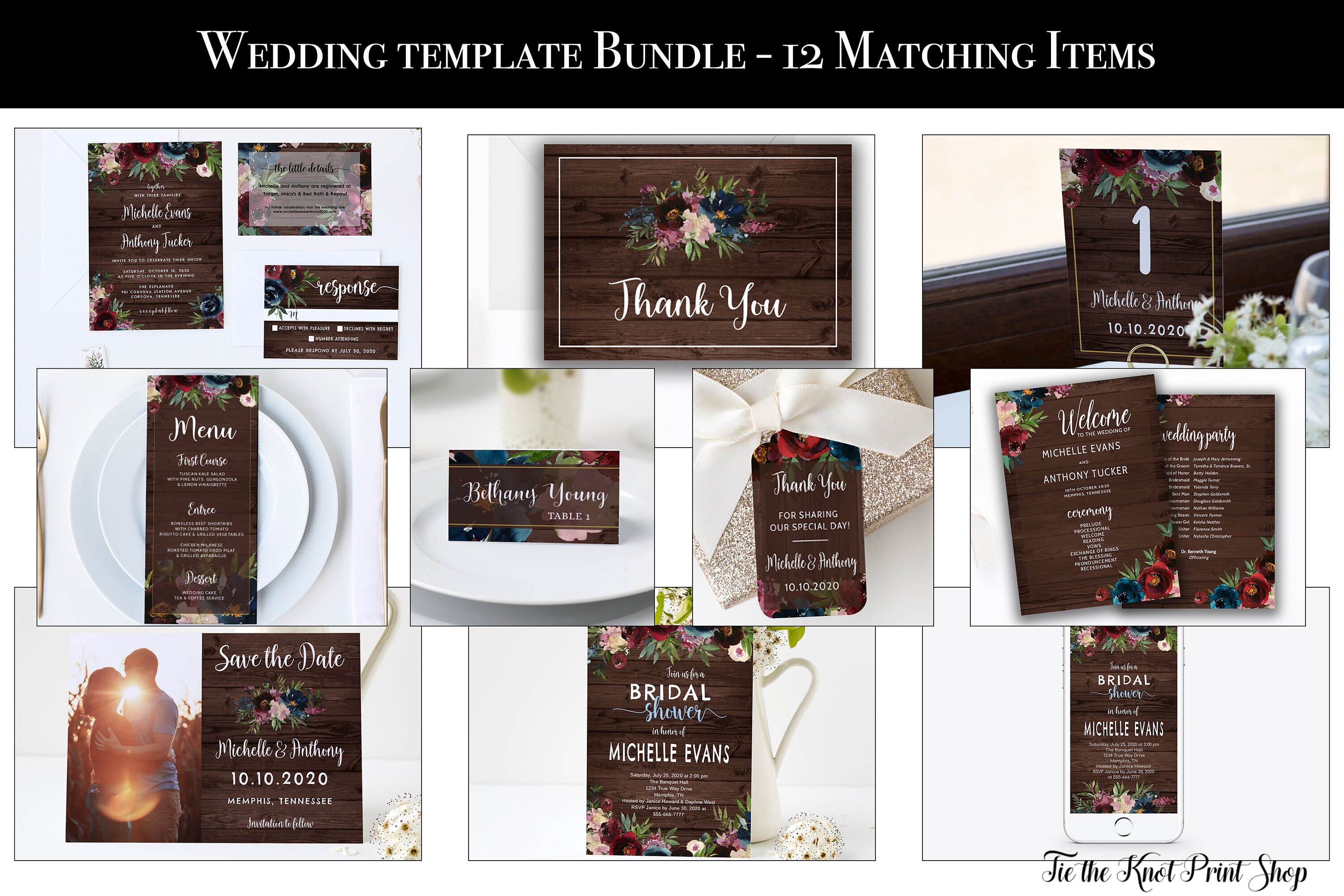 Rustic Wedding Invitation Set-Barn Wood Wedding Invite | Etsy