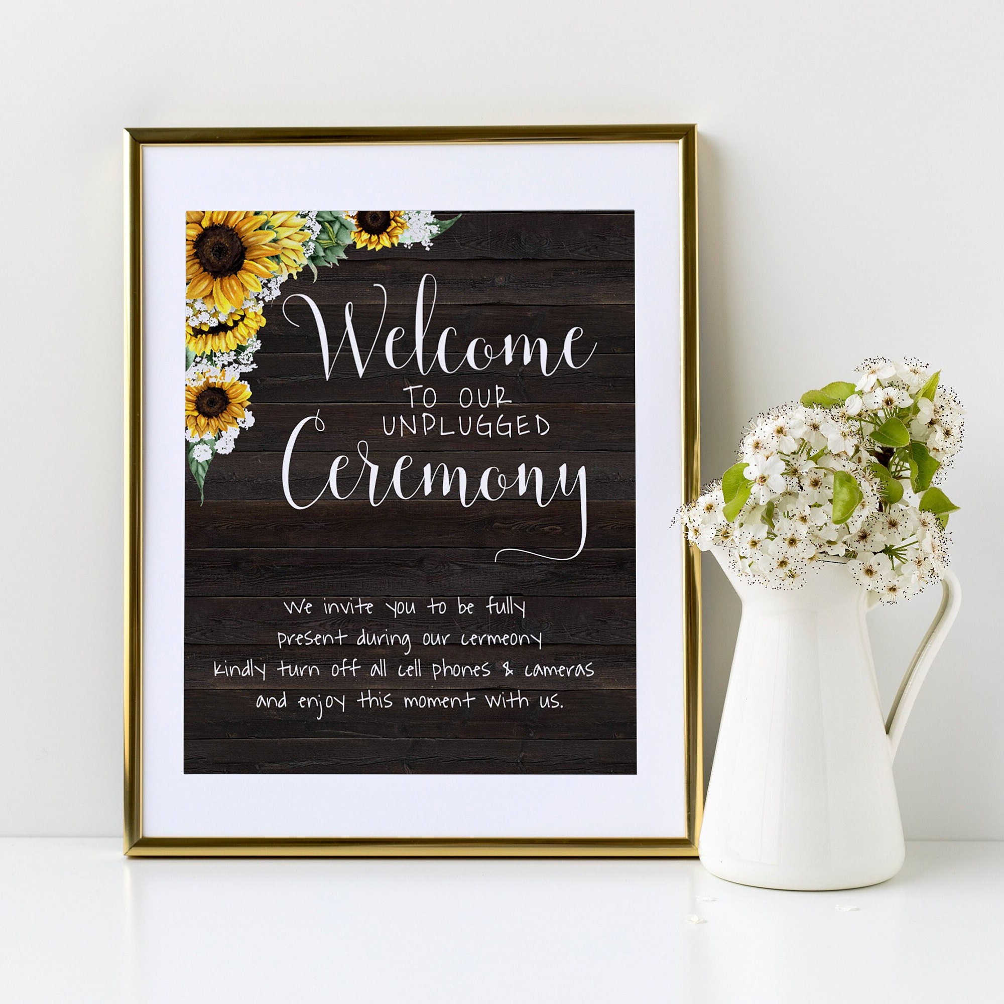 Unplugged Ceremony Sign Rustic Wedding Decor No Photos - Etsy
