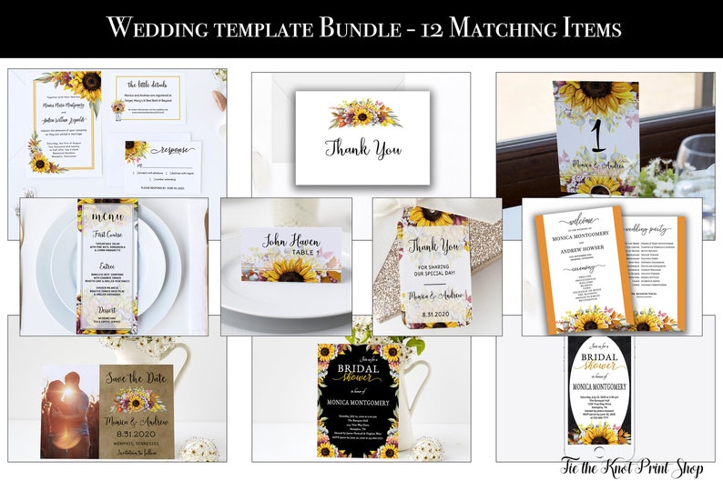 Sunflower Wedding Program Template DIY Wedding Program Fall - Etsy