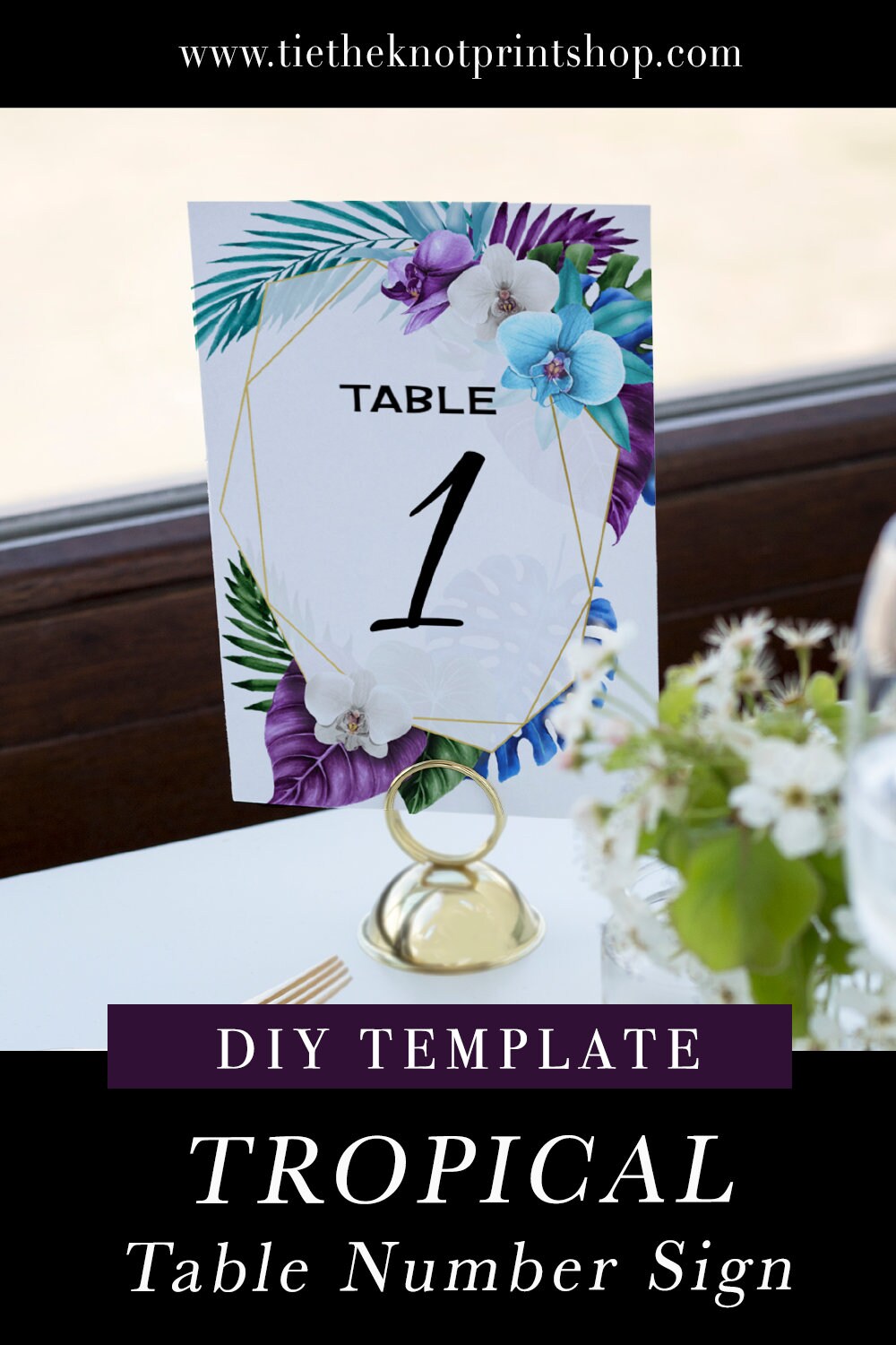 Tropical Wedding Printable Table Card Table Number Sign | Etsy