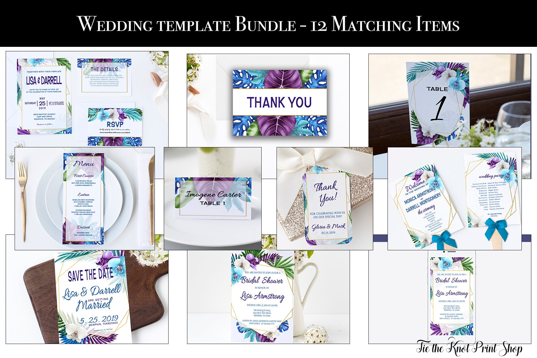 Tropical Wedding Program Template Hawaiian Wedding Program - Etsy