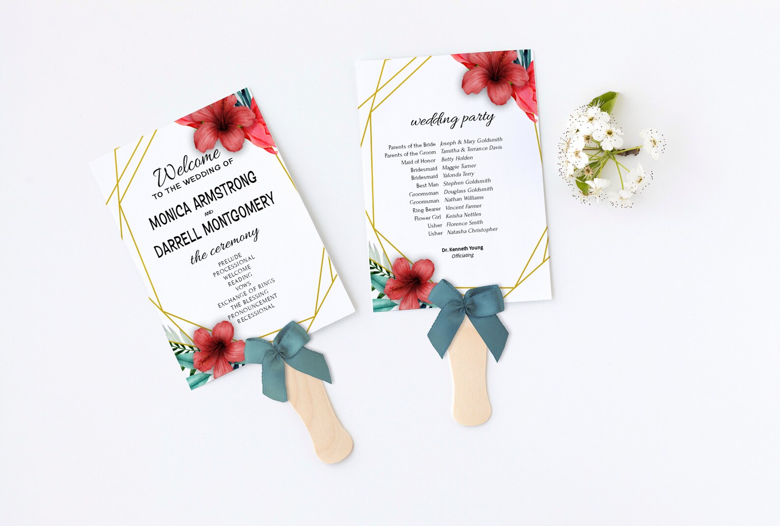 Tropical Wedding Program Template Hawaiian Wedding Program | Etsy