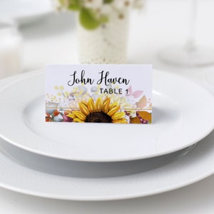 Sunflower Fall Wedding Decor,table Number Sign,wedding Place Cards ...
